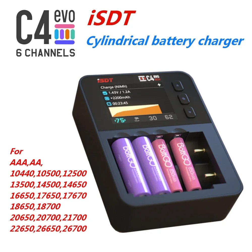 ISDT C4 EVO Зарядное устройство для аккумуляторов AA AAA