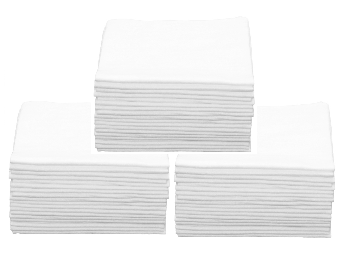 Полотенце 45х90 см белое White Line (стандарт, спанлейс, 45 г/м, вафельное) 50 шт - 3 упаковки