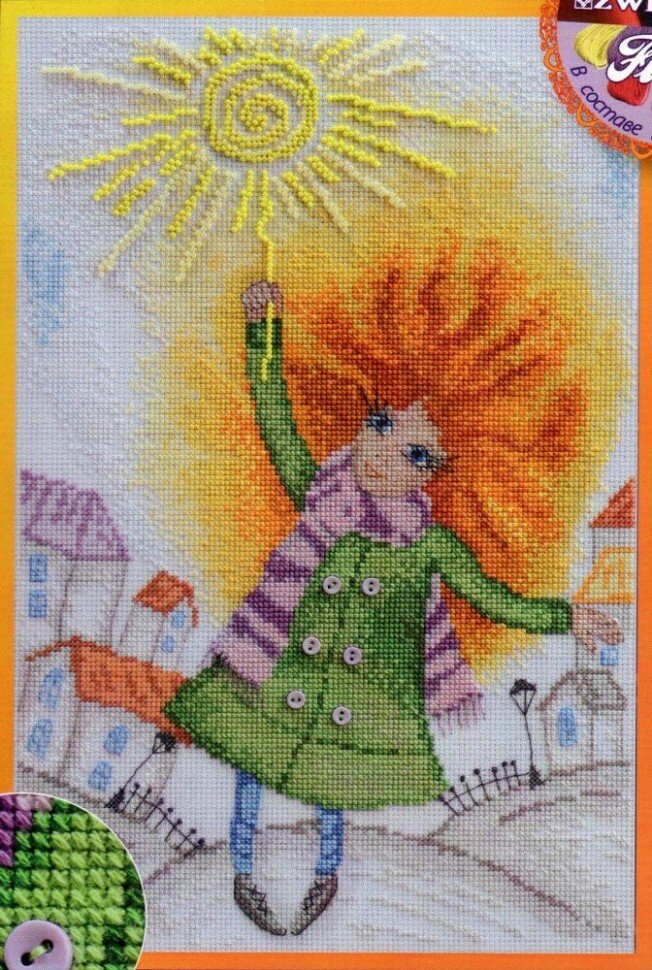 Набор для вышивания Марья Искусница #15.001.13 Мое солнышко, Счетный крест, 22 x 33 см