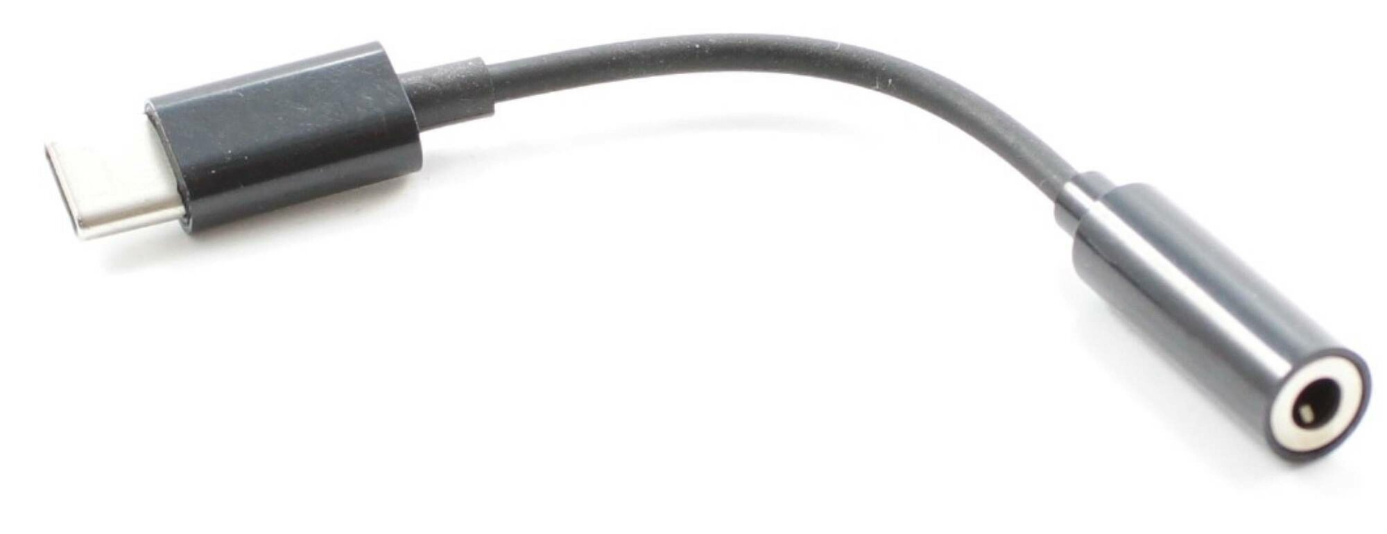 Переходник штекер USB Type-C - гнездо для наушников 3,5 (10см) Черный (встроенный DAC (ЦАП) Универсальный, подходит для любых телефонов