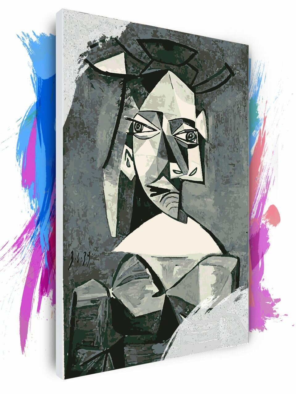 Картина по номерам на холсте Пабло Пикассо - Голова женщины, 40 х 60 см
