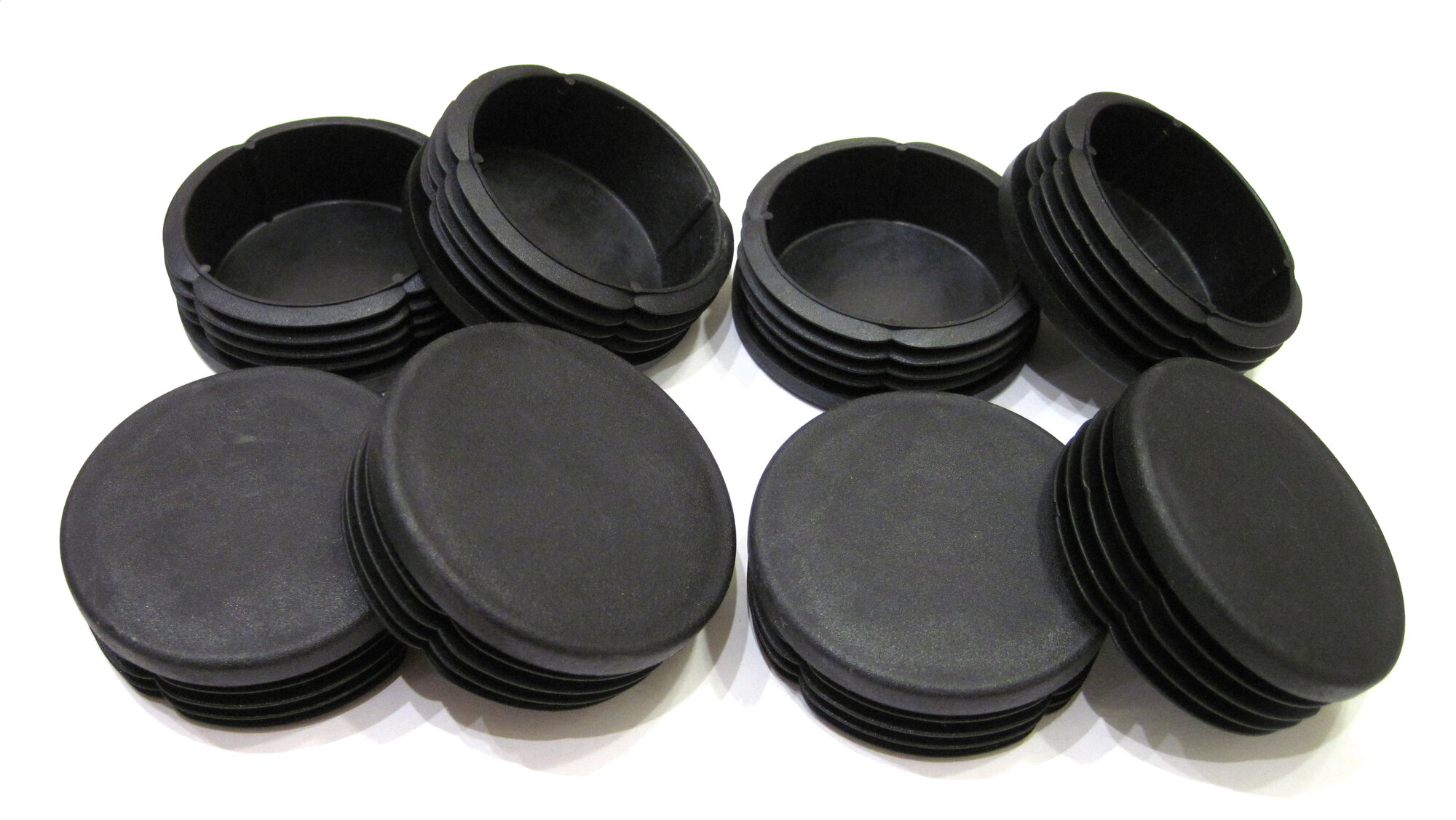 Заглушка для круглой трубы с внешним диаметром 55мм и диаметром отверстия 49-53мм, пластиковая, 8шт.