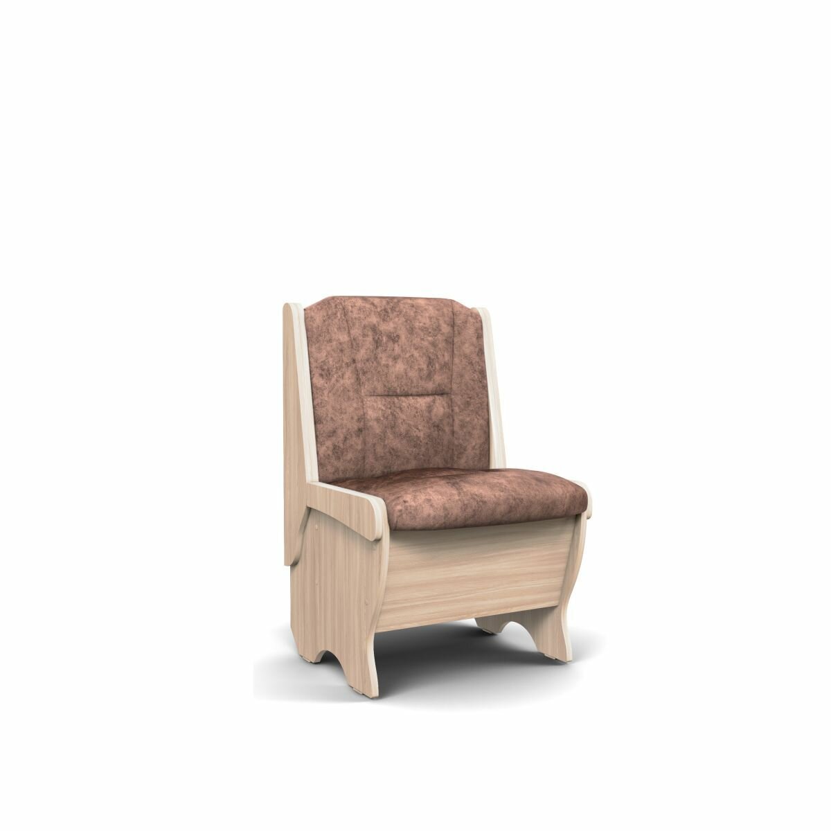 Скамья "лотос" малая (550мм) Ясень/Велюр Коньяк (Бител)