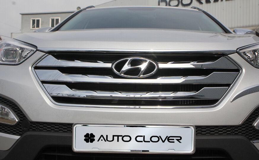 Hyundai Santa Fe III молдинги на решетку радиатора