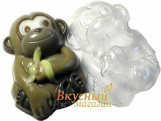 Молд для шоколада/мастики Обезьянка с бананом (Набор из 7 шт.)