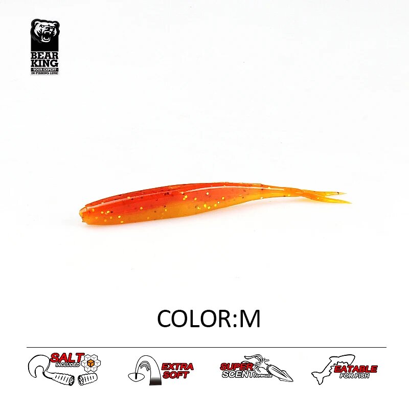 BEARKING джеркбейты для щуки и окуня 15 шт. Оранжевый, COL.M