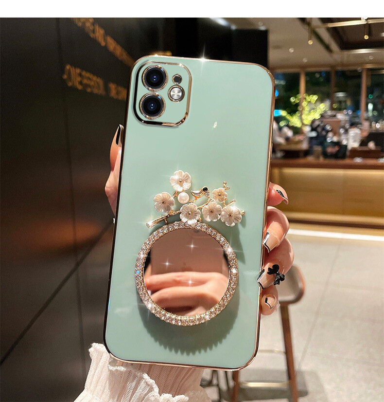 Чехол Colorful Roses, для Samsung A34, силикон, зеркальный дизайн, со стразами