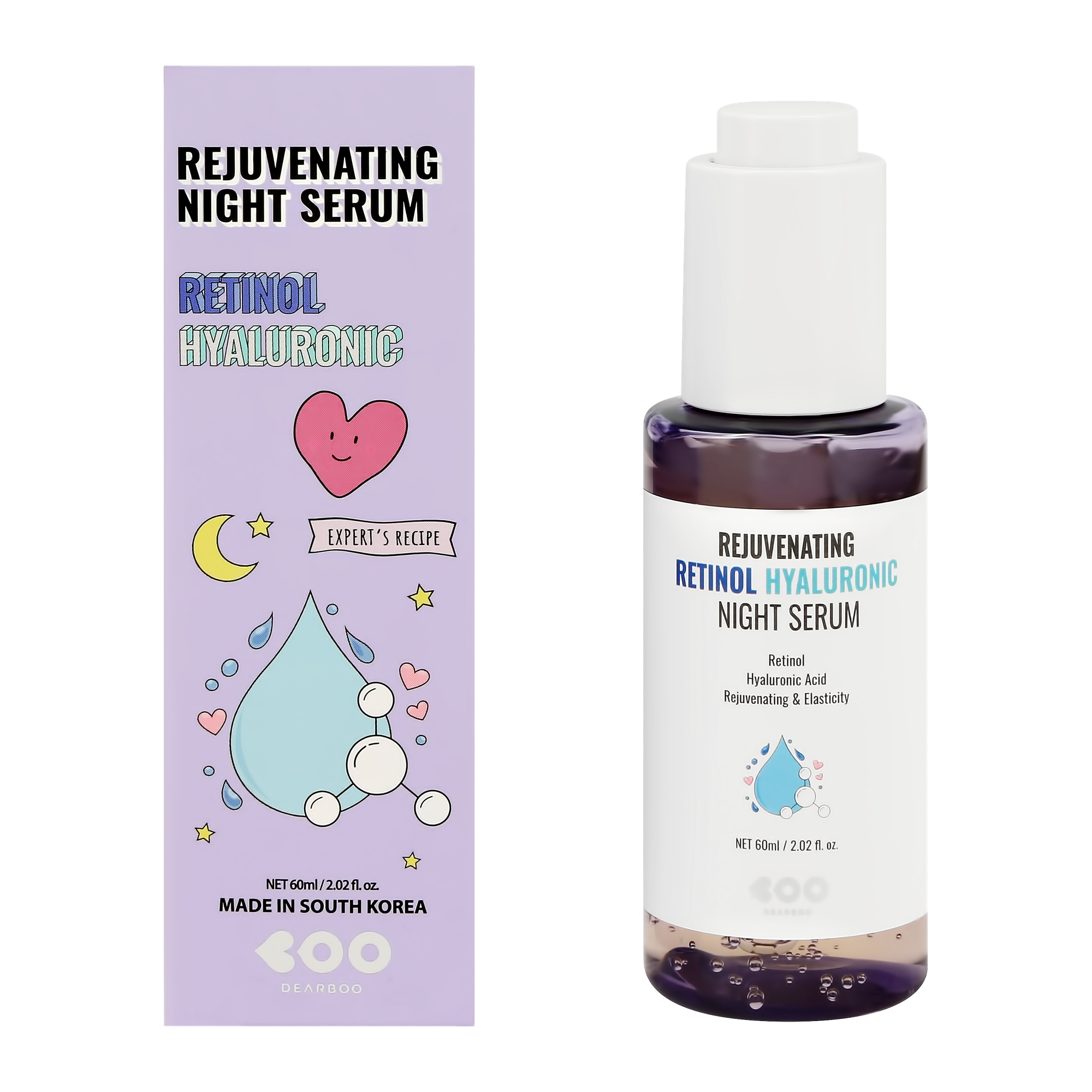 Сыворотка для лица DEARBOO ночная с ретинолом и гиалуроновой кислотой (anti-age) 60 мл