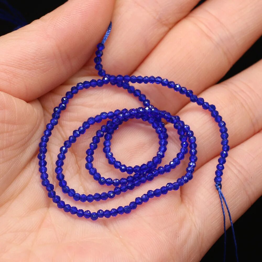 Полудрагоценные бусины Шпинель 2 мм, 190 шт Синий, Navy blue