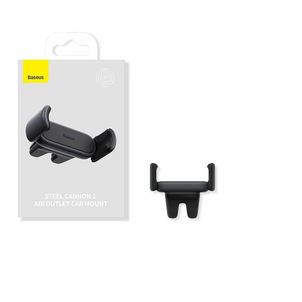 Держатель в автомобиль в воздуховод на зажимах Baseus Steel Cannon 2 Air (SUGP000001) черный
