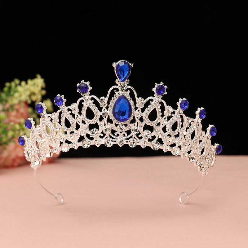 Корона Мори, для дня рождения, серебристая, королевский синий