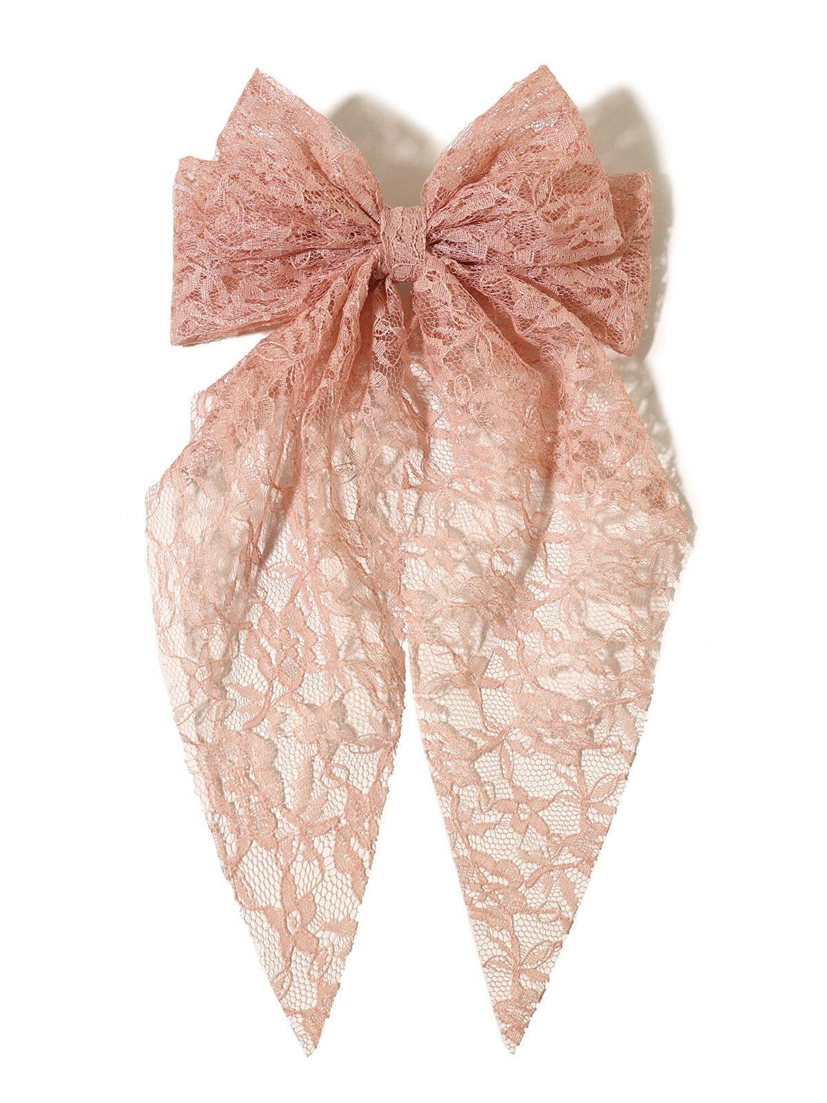 Заколка для волос "Бобовая паста", двухслойная, с вышивкой, с бантом