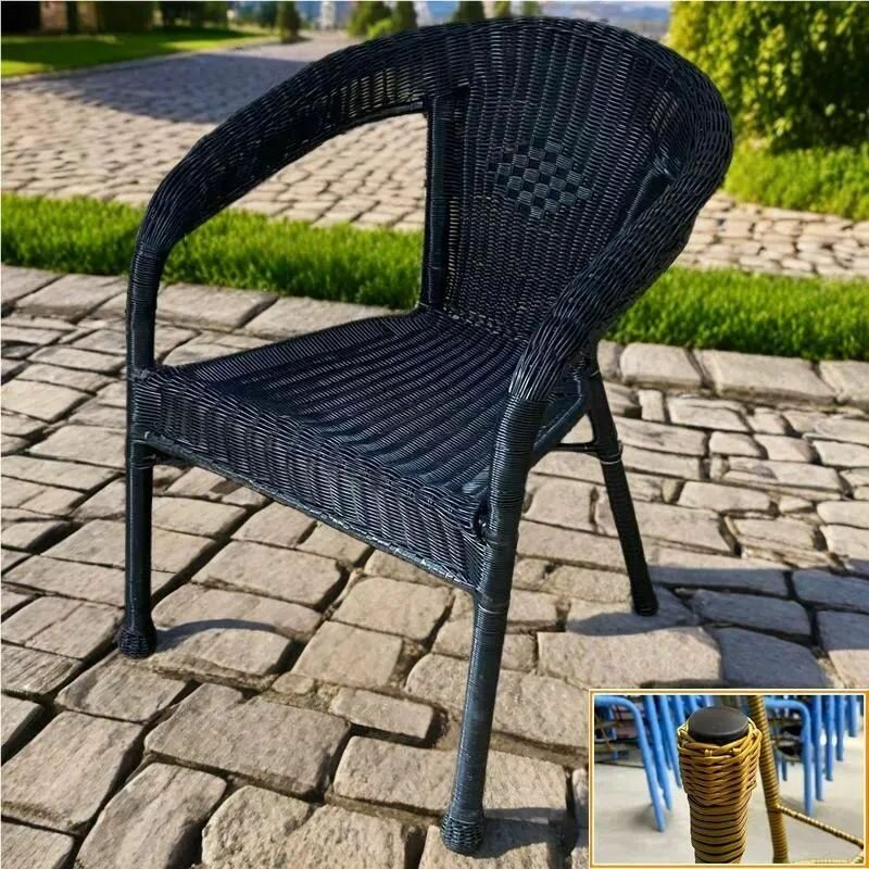 Садовый стул Искусственный ротанг (пластик) 60х55х77 см 1 шт