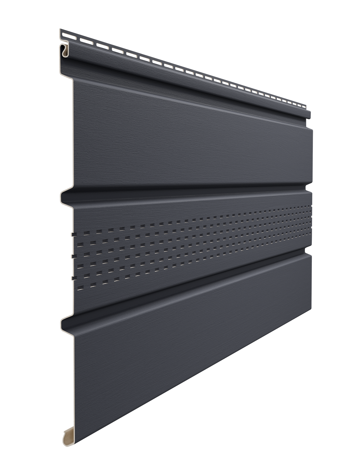 Софит Docke STANDART (центральная перфорация) графит 1,5х0,305м, ПВХ, цвет графит, 2 штуки