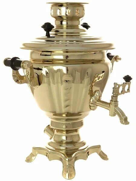 Самовар 2 л электрический под золото