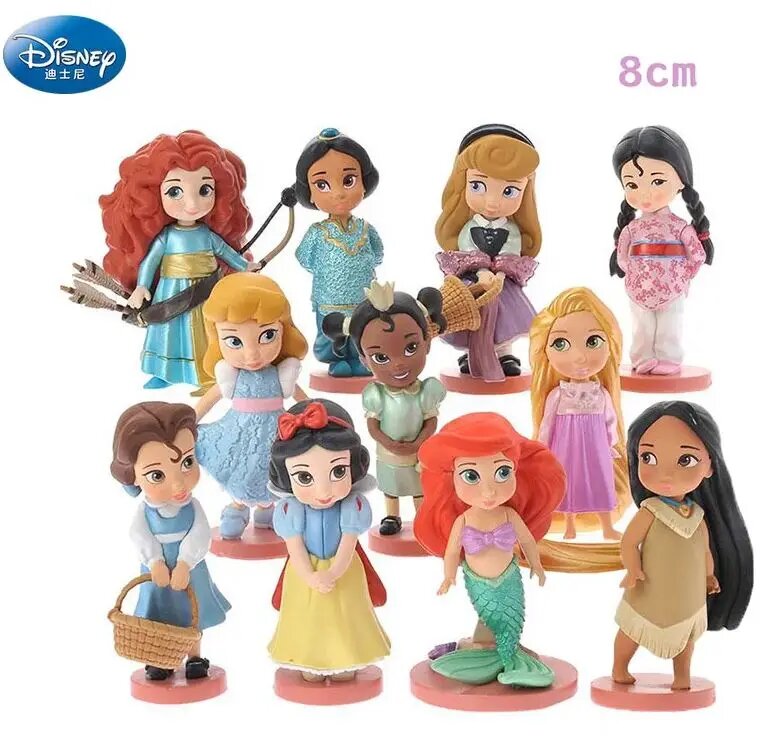 11 шт./лот Disney ПВХ Белоснежка фигурки милый мультфильм мини-принцесса Русалка игрушки модели подарки для девочек