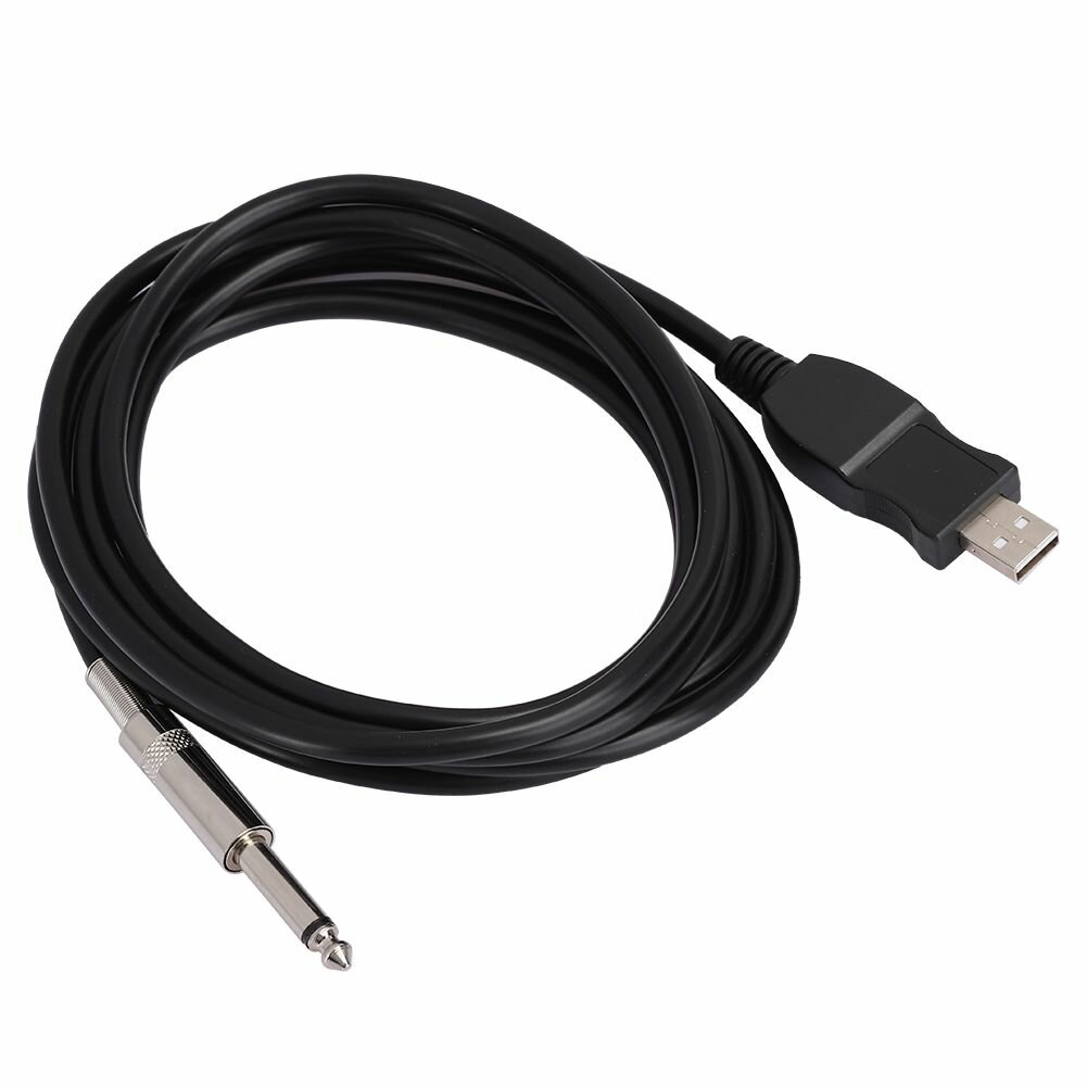USB-кабель для гитары, 3м, для подключения к ПК, черный