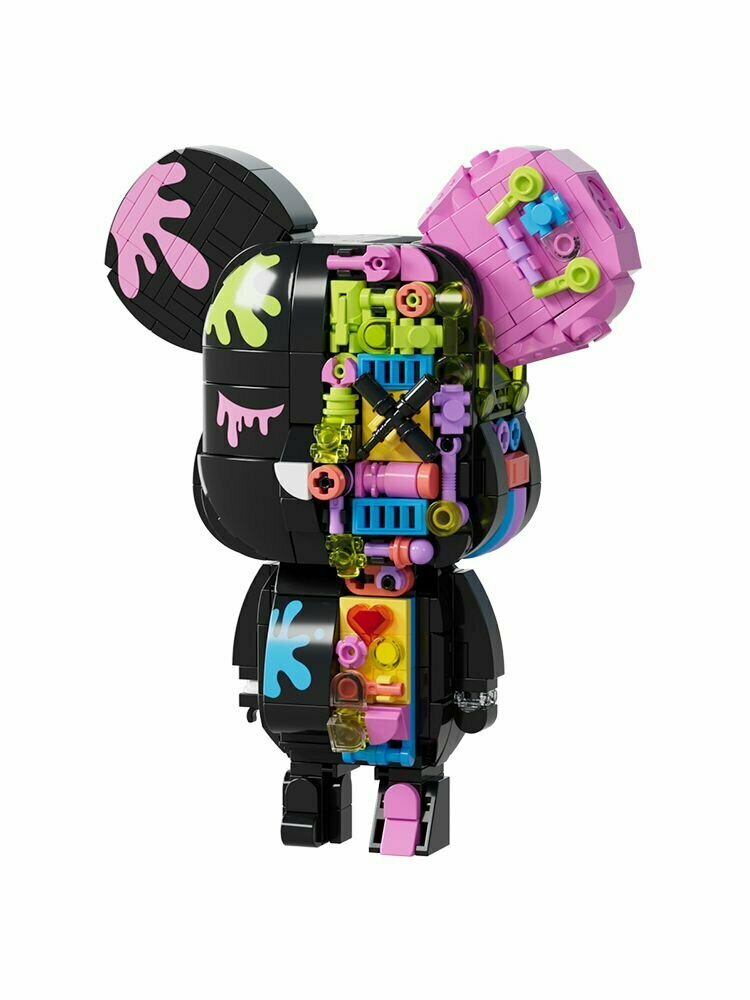 Конструктор JAKI "CyberPunk Bearbrick", 546 элементов, черный матовый