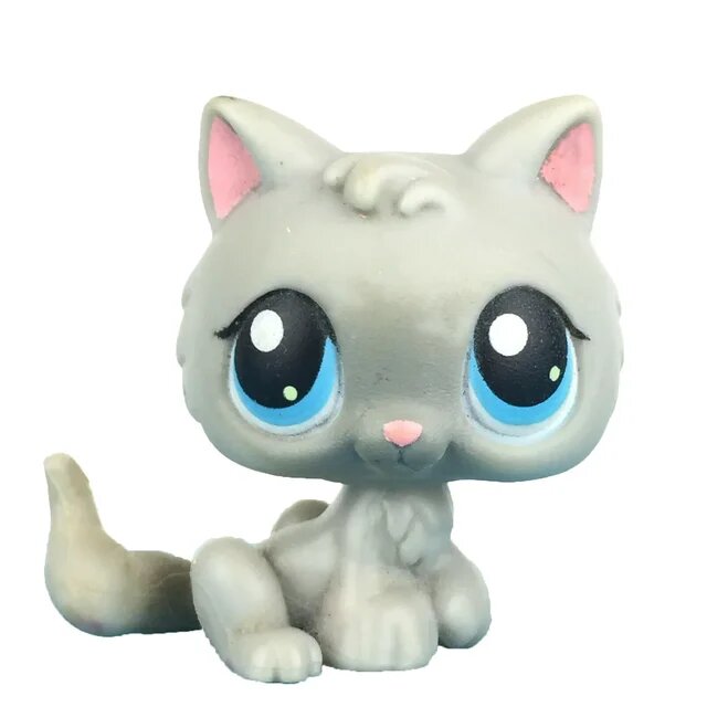 Редкая игрушка Mini Pet Shop (LPS) Миниатюрная фигурка короткошерстного котёнка, винтажная коллекционная оригинальная качающаяся голова