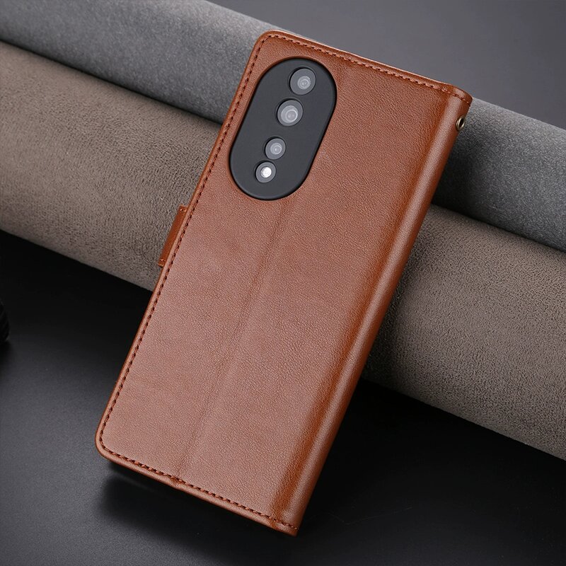 Складной чехол для Honor 80 Pro, мягкий силикон, ударопрочный, коричневый цвет - прочная защита смартфона