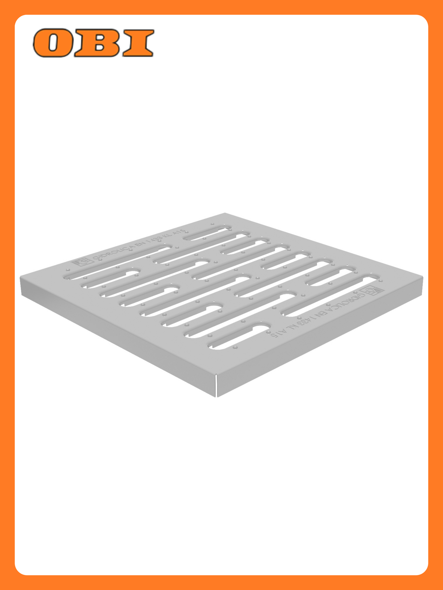 Решетка стальная к дождеприемнику Gidrolica Point 285х285х21 мм, класс А15