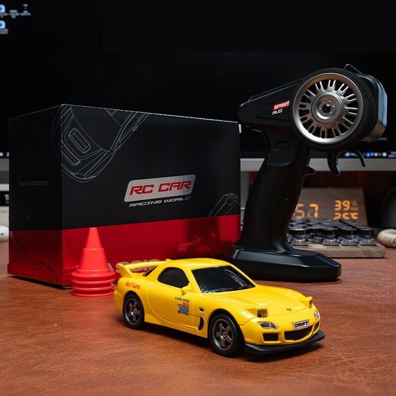 Мини-дрифт-кар 1:43 4WD 2.4G, полный пропорциональный контроль, 3 скорости, подсветка, Type-C зарядка, игрушка для стола