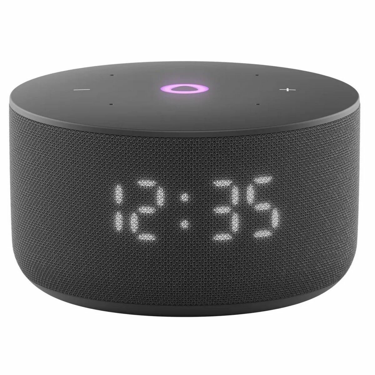 Умная колонка "Яндекс Станция Мини" YNDX-00027 с часами, голосовым помощником Алисой, черная