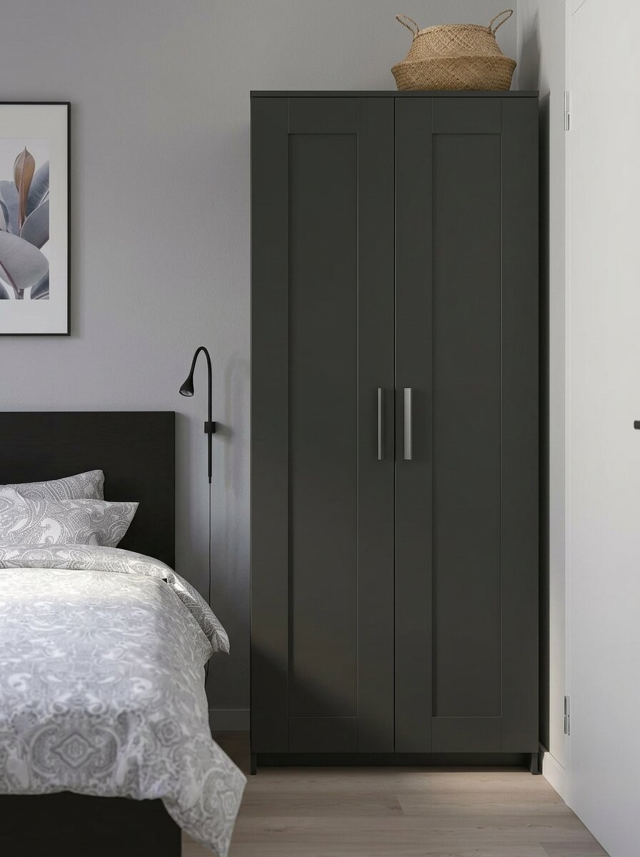 Шкаф для одежды Икеа Бримнэс, 78x190х50, скандинавский стиль, черный