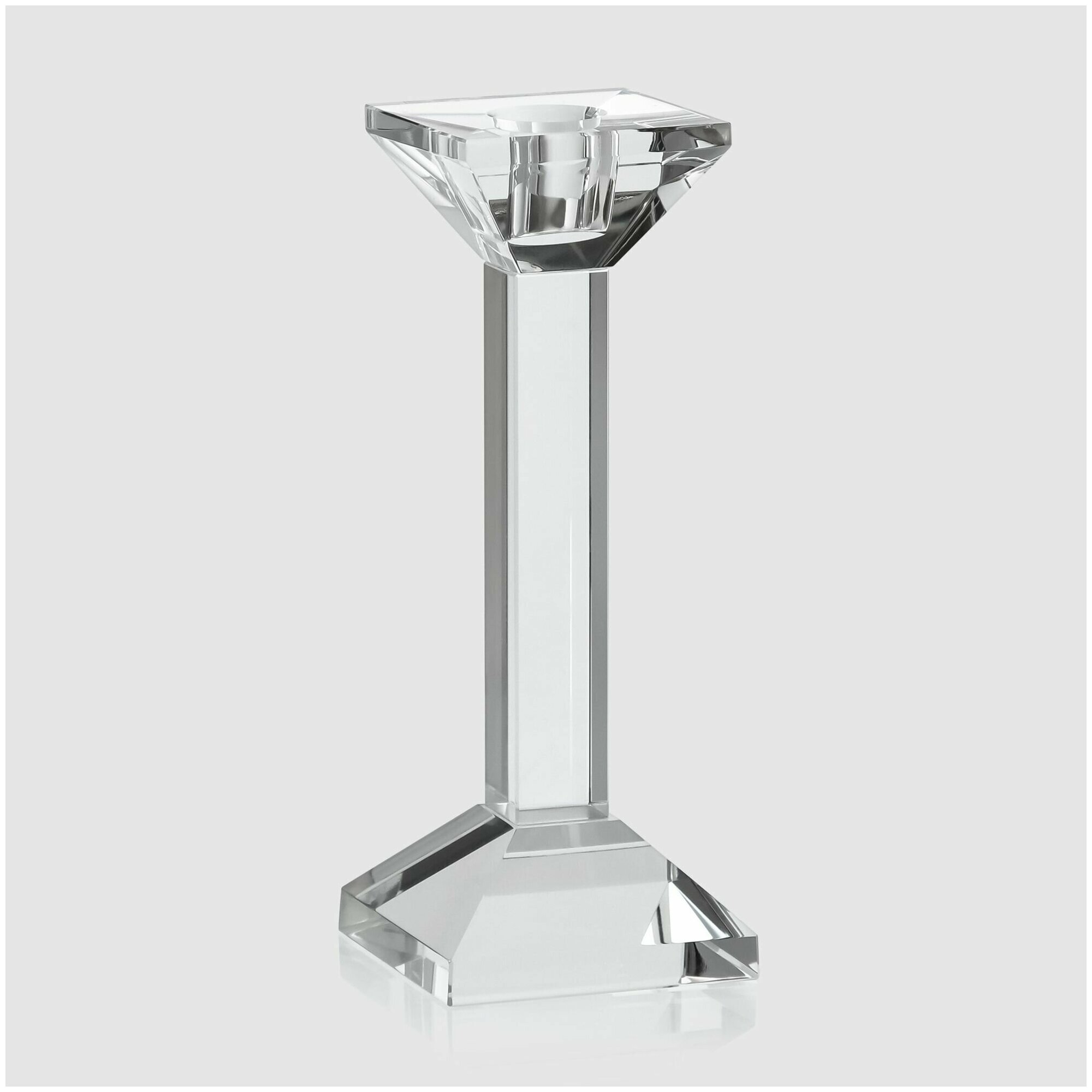 Подсвечник Crocus хрустальный, 1 свеча, малый 6,5х6,5х17 см