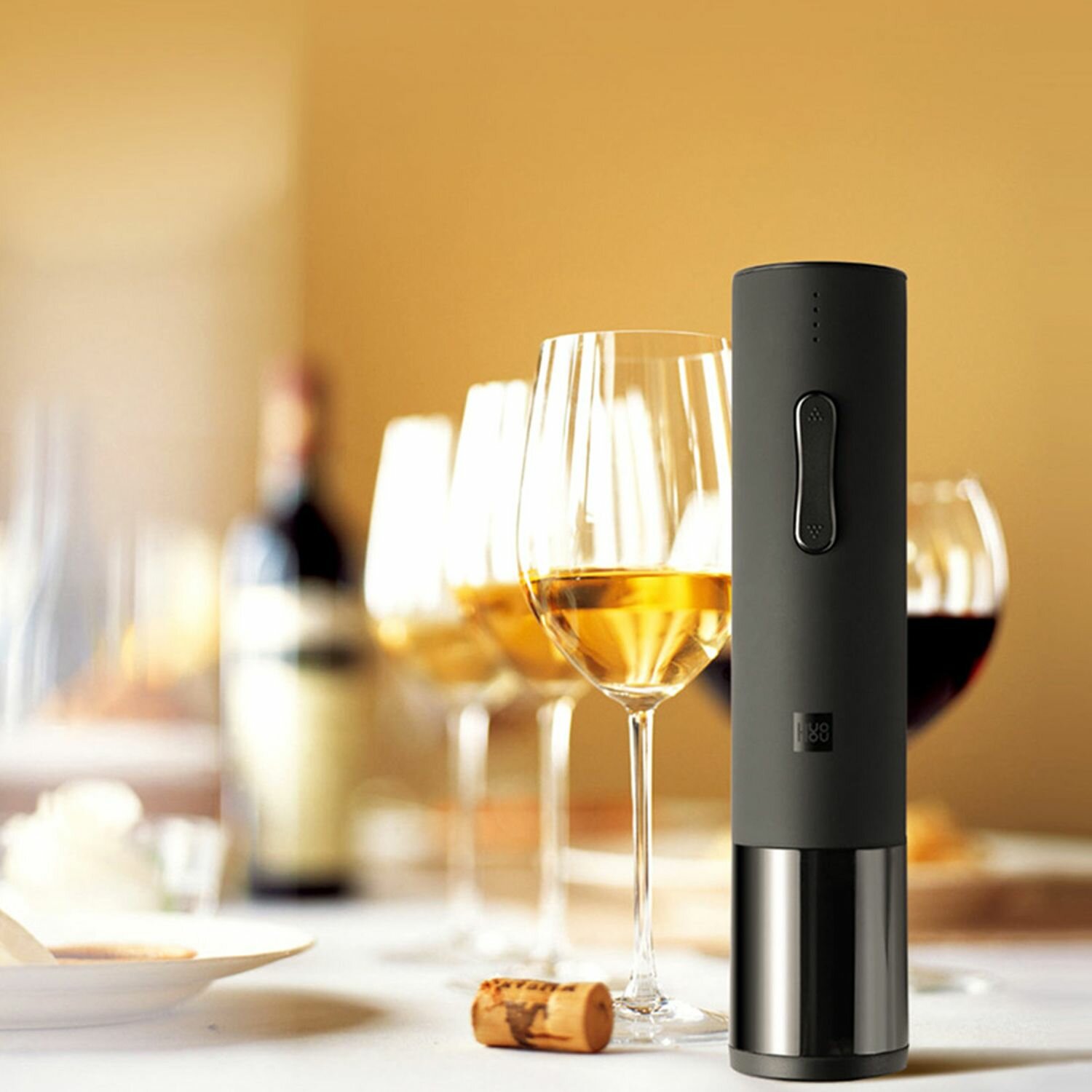 Электрический штопор Huo Hou Electric Wine Bottle Opener , HU0027, CN, Black