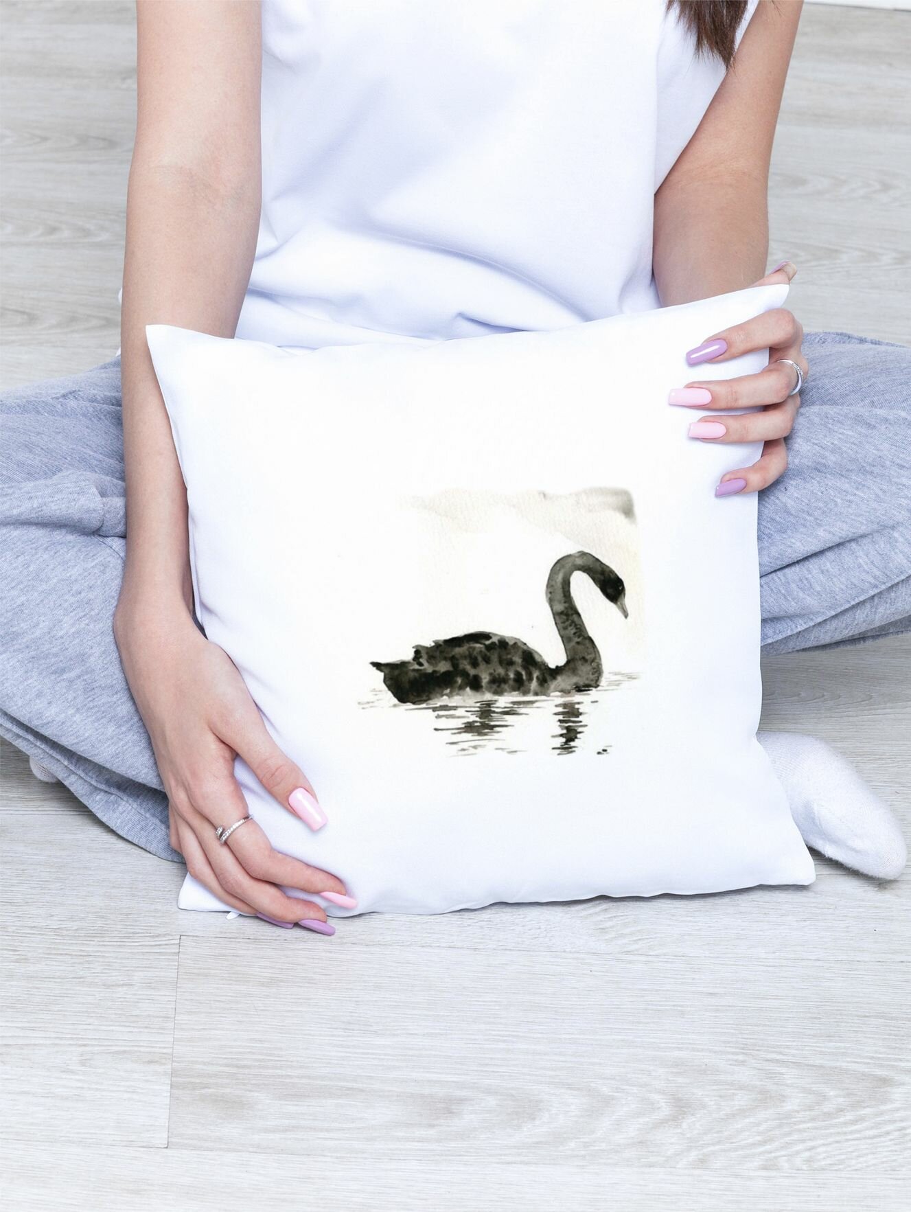 Подушка Лебедь ( Подушка Лебедь , Лебедь , Подушка с Лебедем , Лебедь подушка , Подушка с изображением Лебедя , подушка с птицей , подушка с изображением птицы , подушка птица ) 35х35см