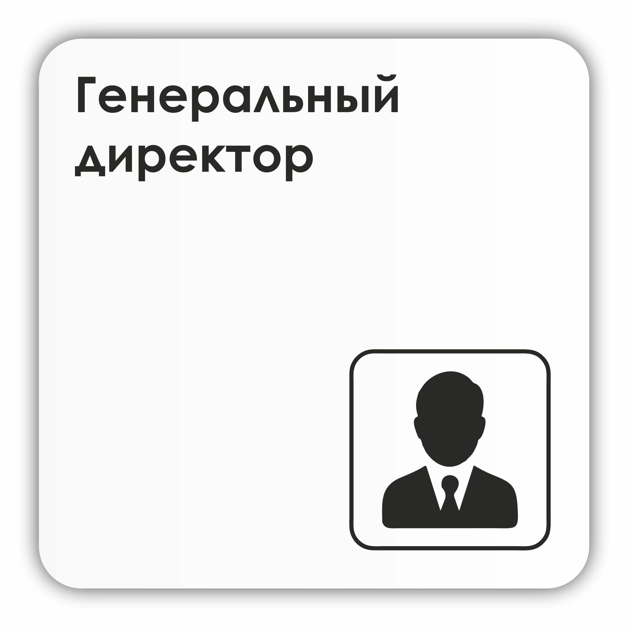 Табличка Генеральный директор в офис, в магазин 18х18 см с двусторонним скотчем
