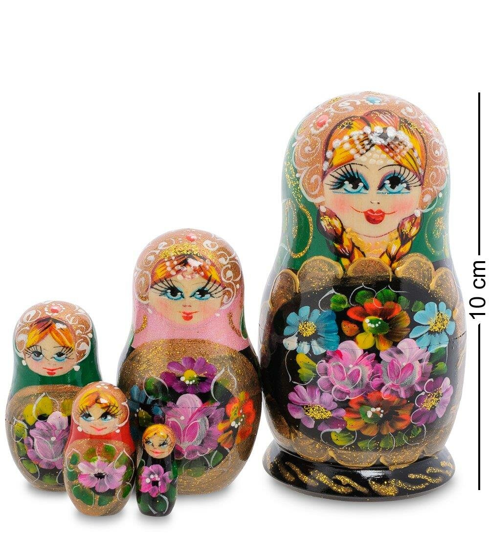 Матрешка 5м "Алевтина" мал. A2100432 Народные промыслы, Дерево липа, краски, лак