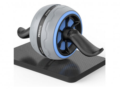 Ролик Proiron для пресса инерционный с ковриком, серо-голубой, РПИ01