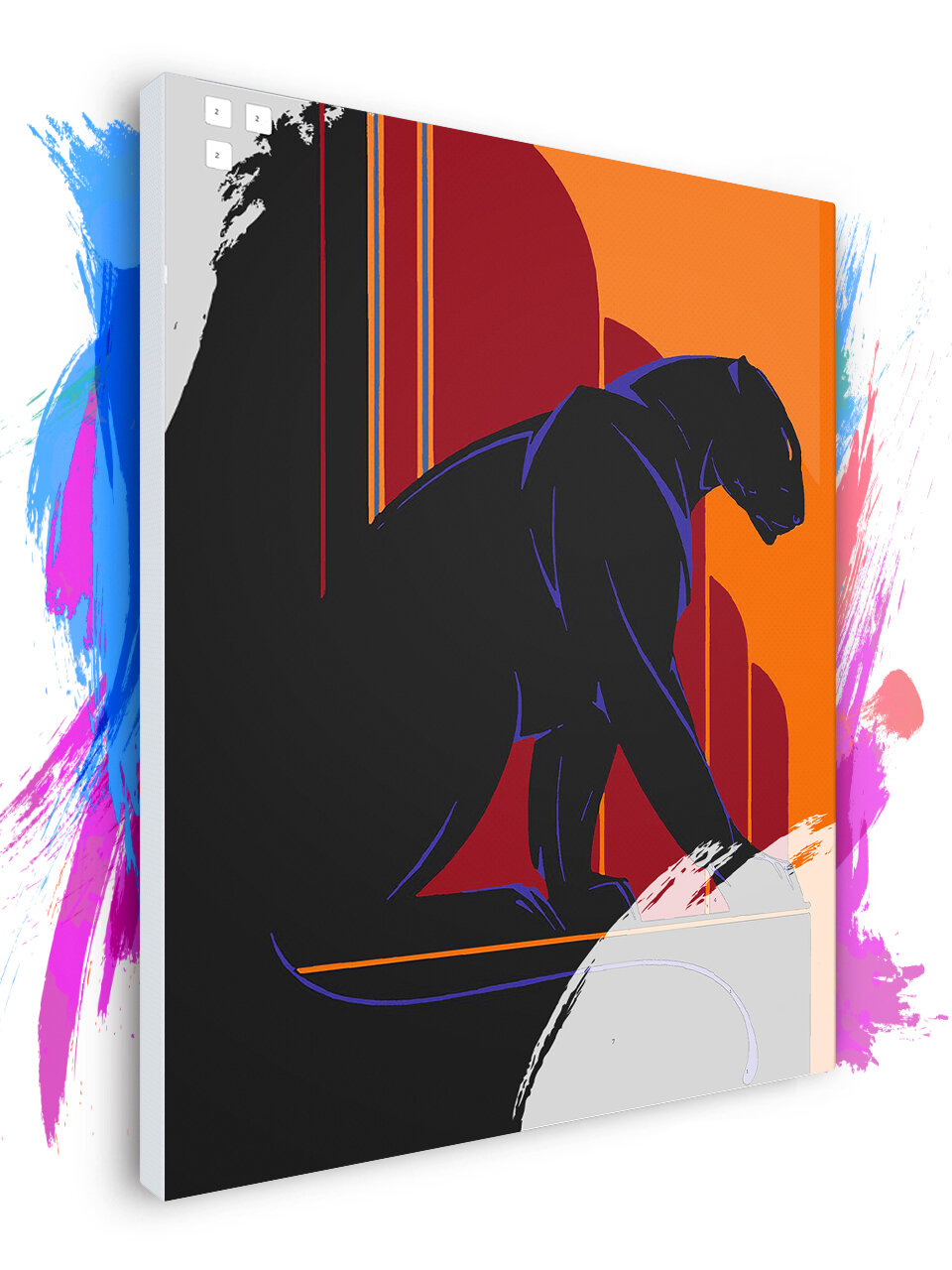 Картина по номерам на холсте Пантера Постер Арт Деко, 70 х 80 см