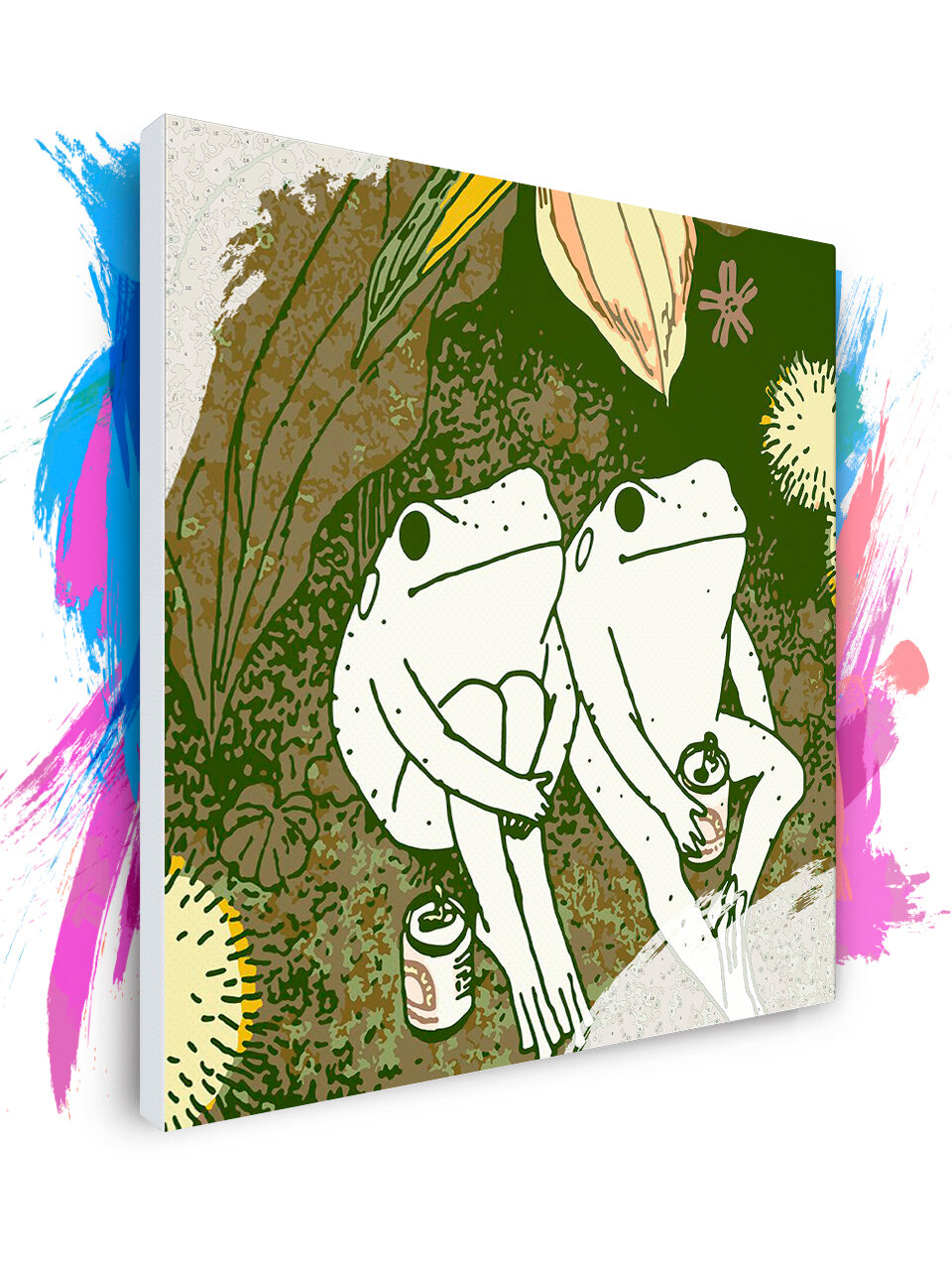 Картина по номерам на холсте Лягушки, 40 х 40 см