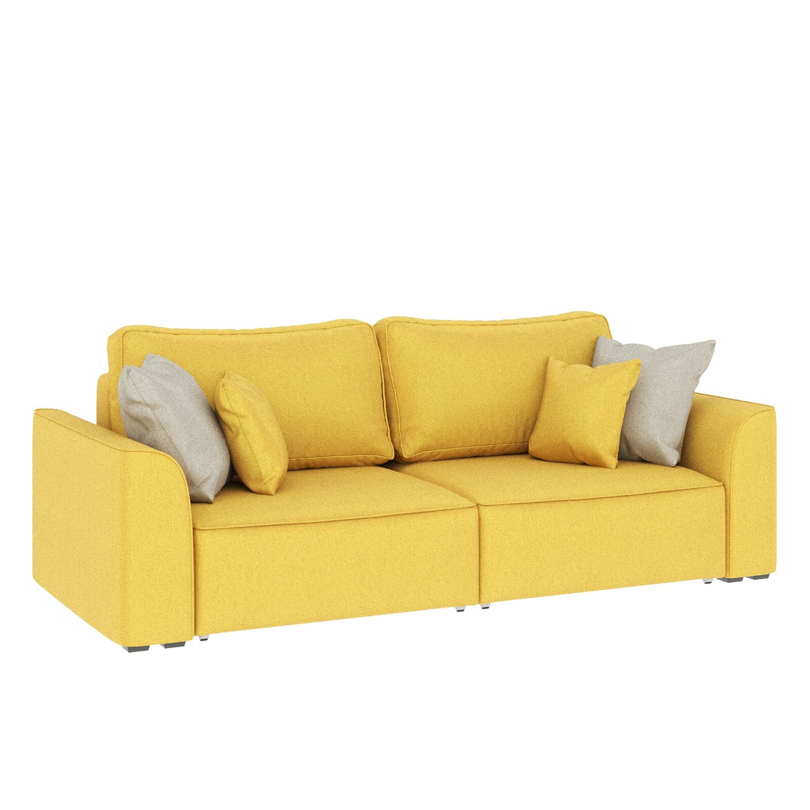 Диван-еврокнижка Сиэтл в рогожке Дрим еллоу и беж