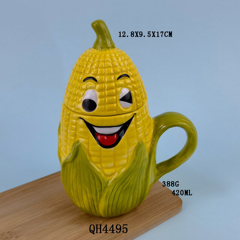 Керамическая кружка для воды с мультяшным рисунком, кружка в виде овоща, персонализированная кофейная кружка в форме фрукта, кружка для пары, офисная кружка в виде горькой дыни.