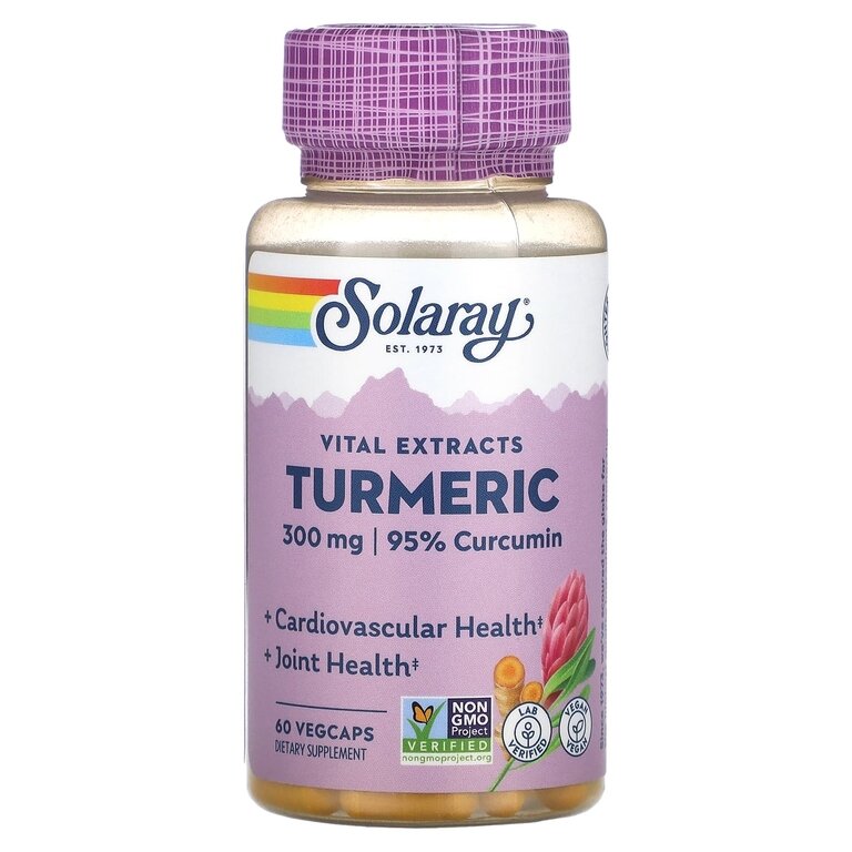 Капсулы Solaray Turmeric Root Extract, 60 г, 60 шт.