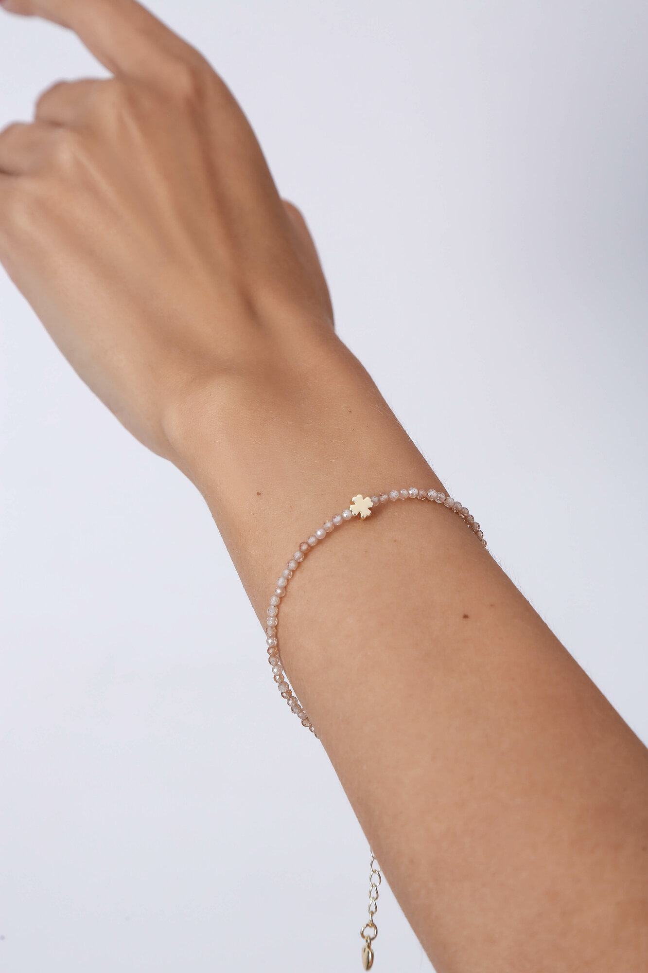 Браслет BLV Jewerly, 1 шт., размер 16.5 см, золотистый, бежевый — фото 1