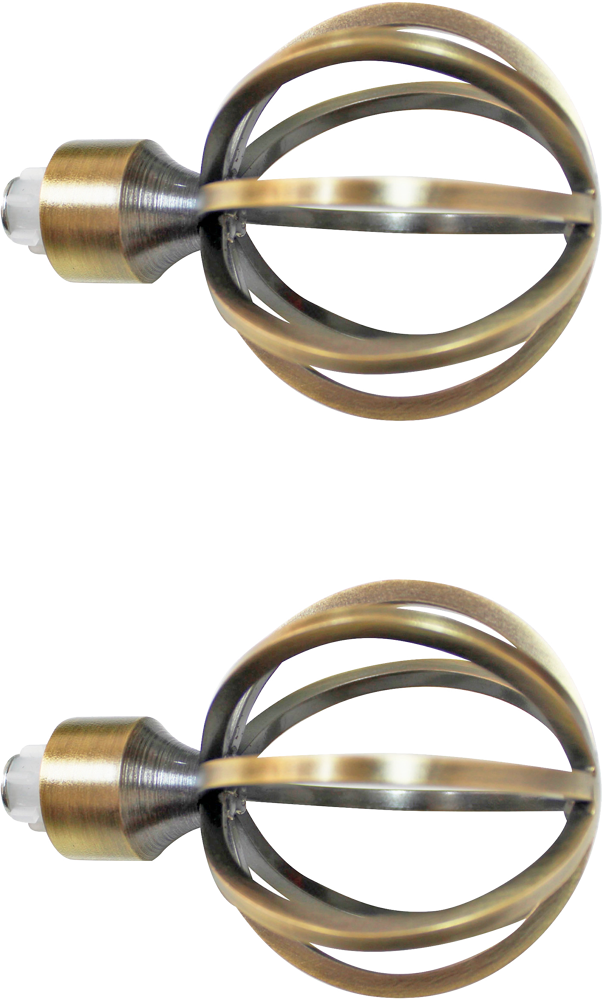 Наконечники Inspire Шар с лентами металл 6 см цвет античное золото 2 шт