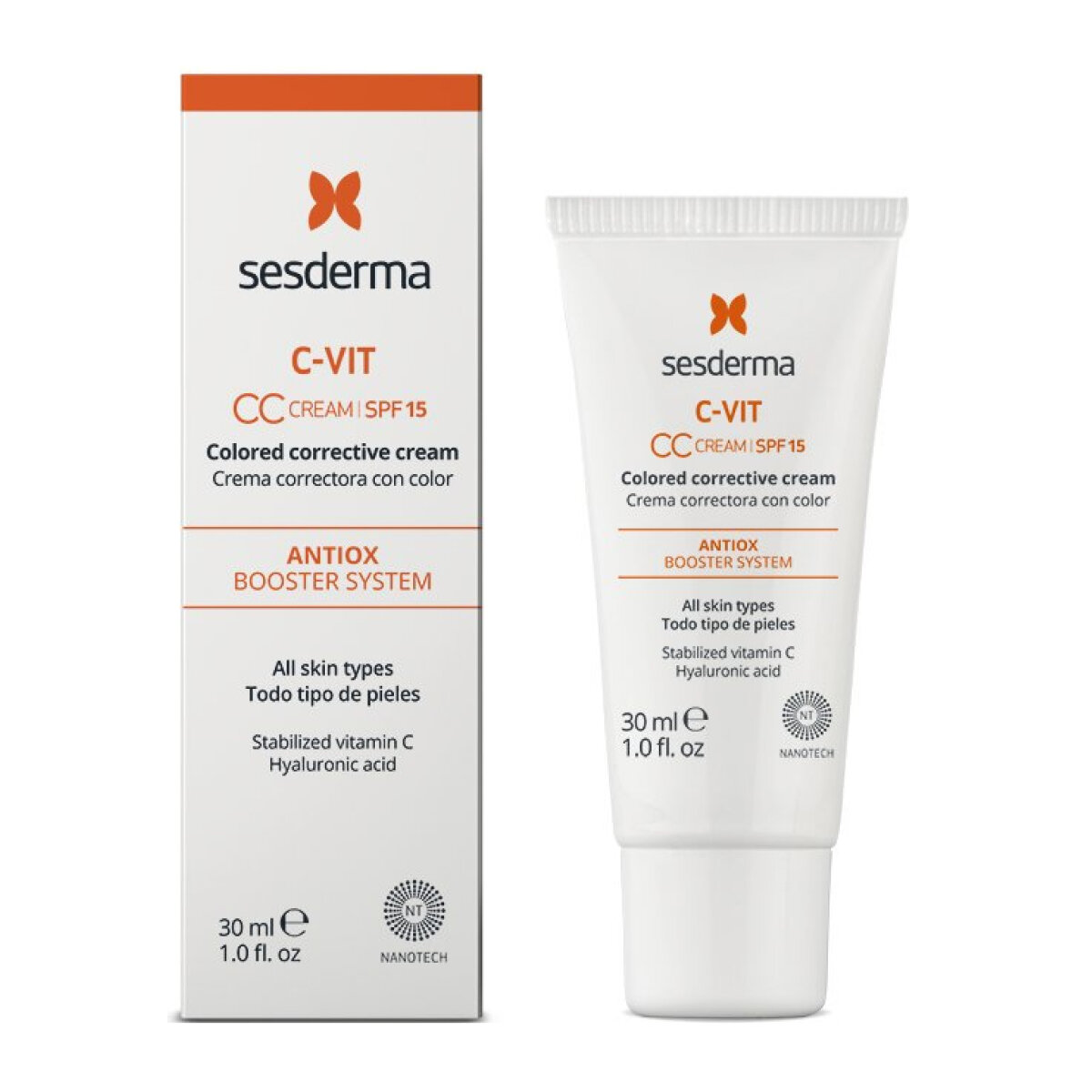 Sesderma C-VIT CC Cream SPF 15 – Крем корректирующий тон кожи СЗФ 15 с витамином С, 30 мл
