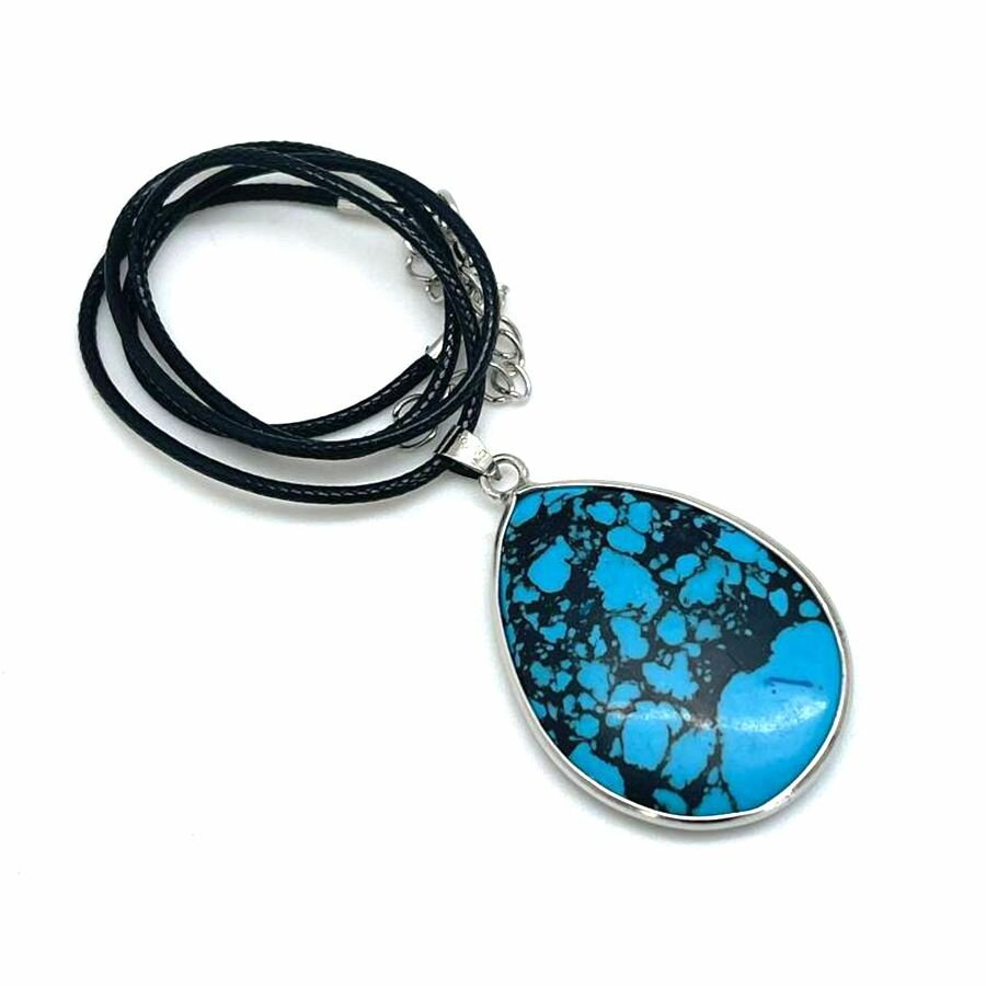 Колье, бирюза синтетическая