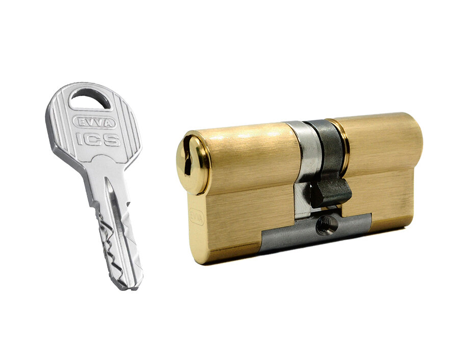 Цилиндр EVVA ICS ключ-ключ 72мм (размер 36х36 мм) - Латунь (3 ключа)