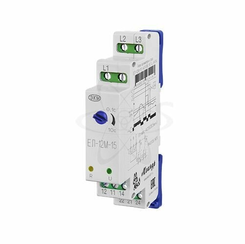 Реле контроля трехфазного линейного напряжения ЕЛ-12М-15 AC400В УХЛ4 - меандр