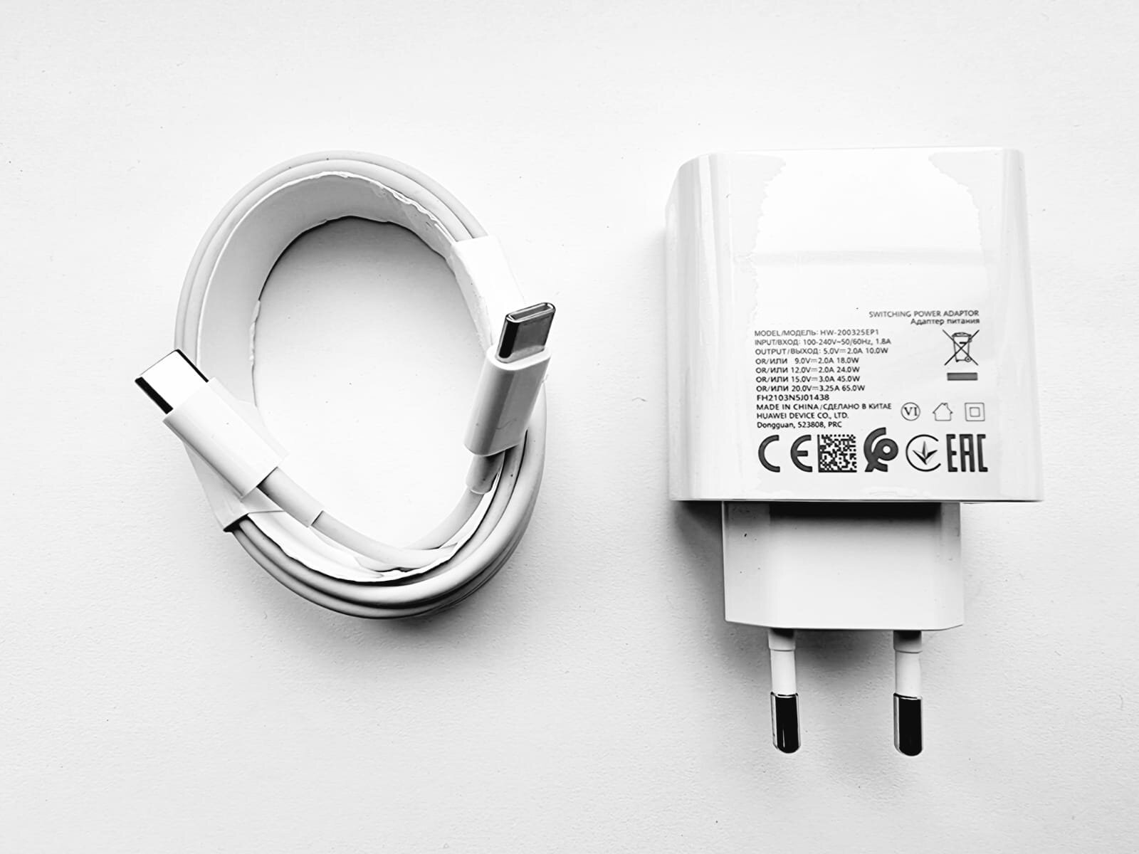 Адаптер блок питания для ноутбука Huawei HW-200325EP1 HW-200325CP0 HW-200325CPO HQ-200325EPO 20V-3.25A 65W USB-C mini size