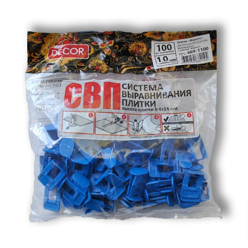 Зажимы для СВП DECOR Ворота 1 мм 100 шт 669-1100