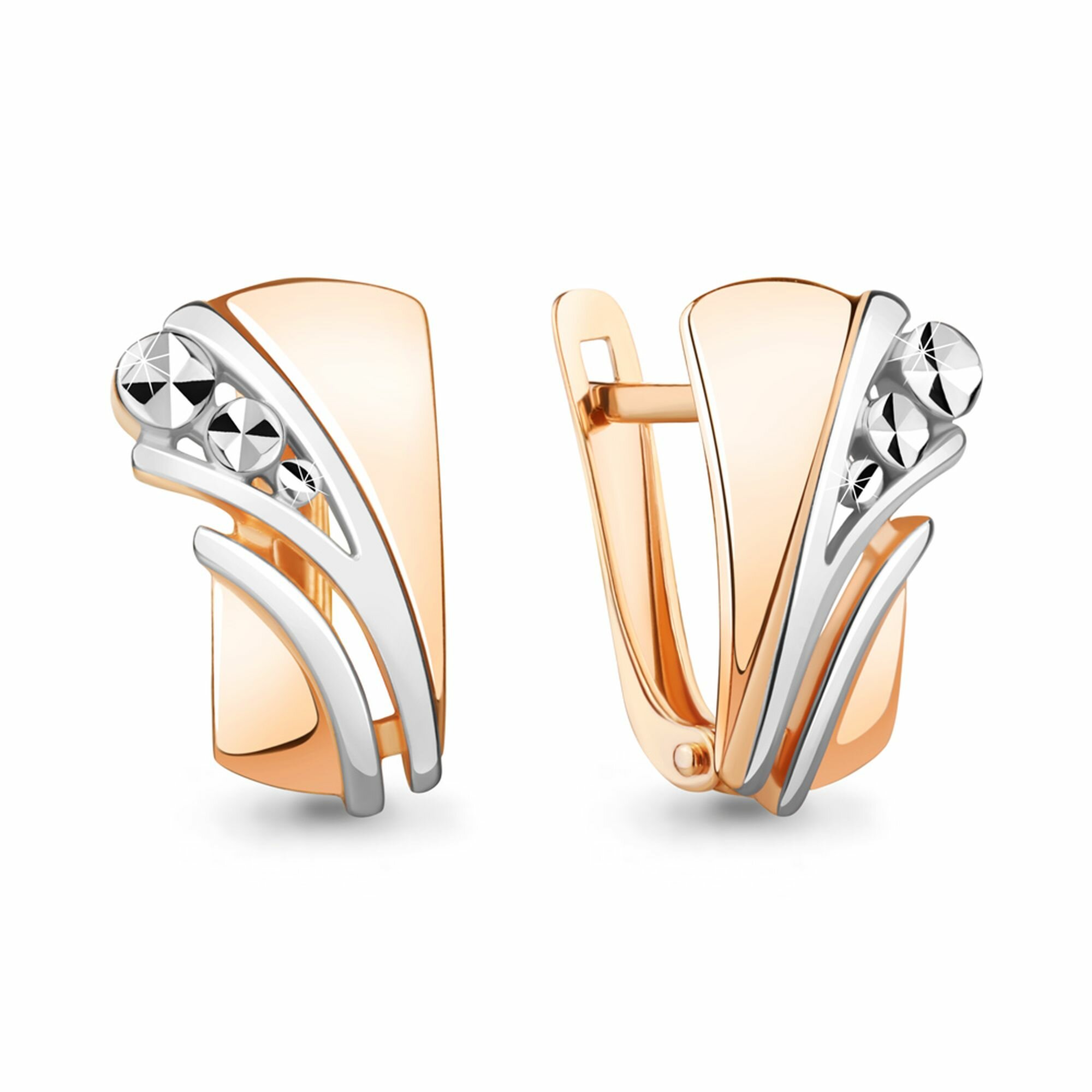 Серьги, серебро, 925 проба, золочение