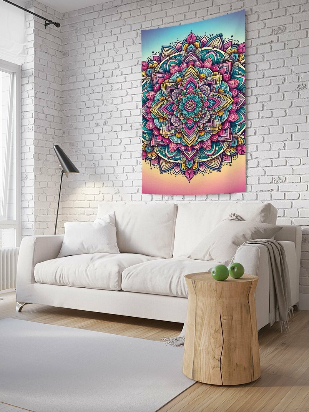 Фотопанно на стену тканевый вертикальный 150х200 "Мандала" , JoyArty