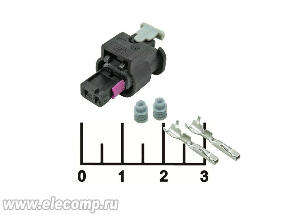 Разъем 2pin гнездо 1.2мм влагозащищенный 1-1718643-1 4F0 973 702